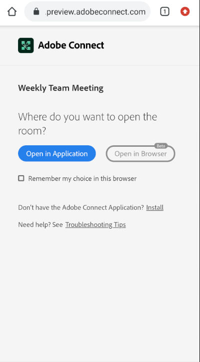 Adobe Connect Mobile app